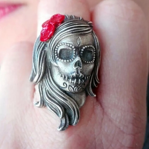 Jewelry | Bride Skull Ring Statement Ring Punk Ring Skeleton | Poshmark